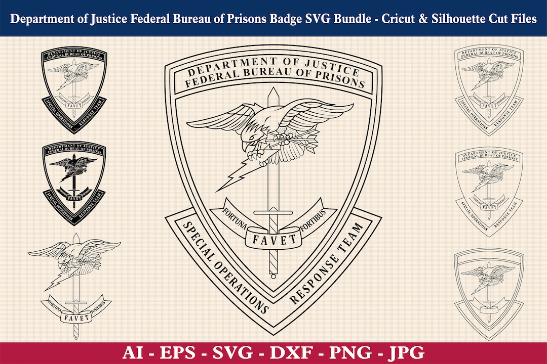 Department of Justice Federal Bureau of Prisons Badge SVG Bundle ...