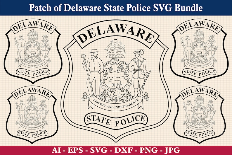 Patch of Delaware State Police SVG Bundle, Delaware State Police Emblem ...