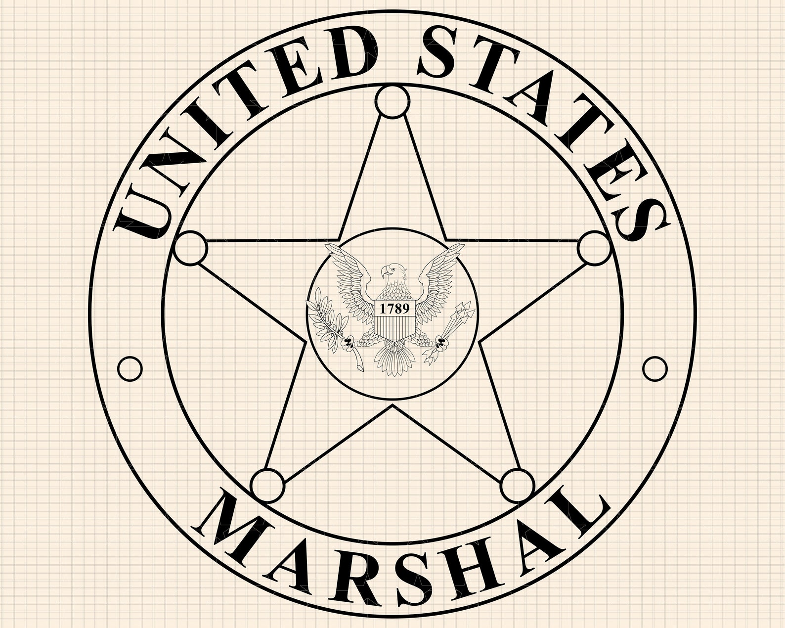Badge of a Deputy U.S. Marshal SVG Bundle, United States Marshal Badge ...