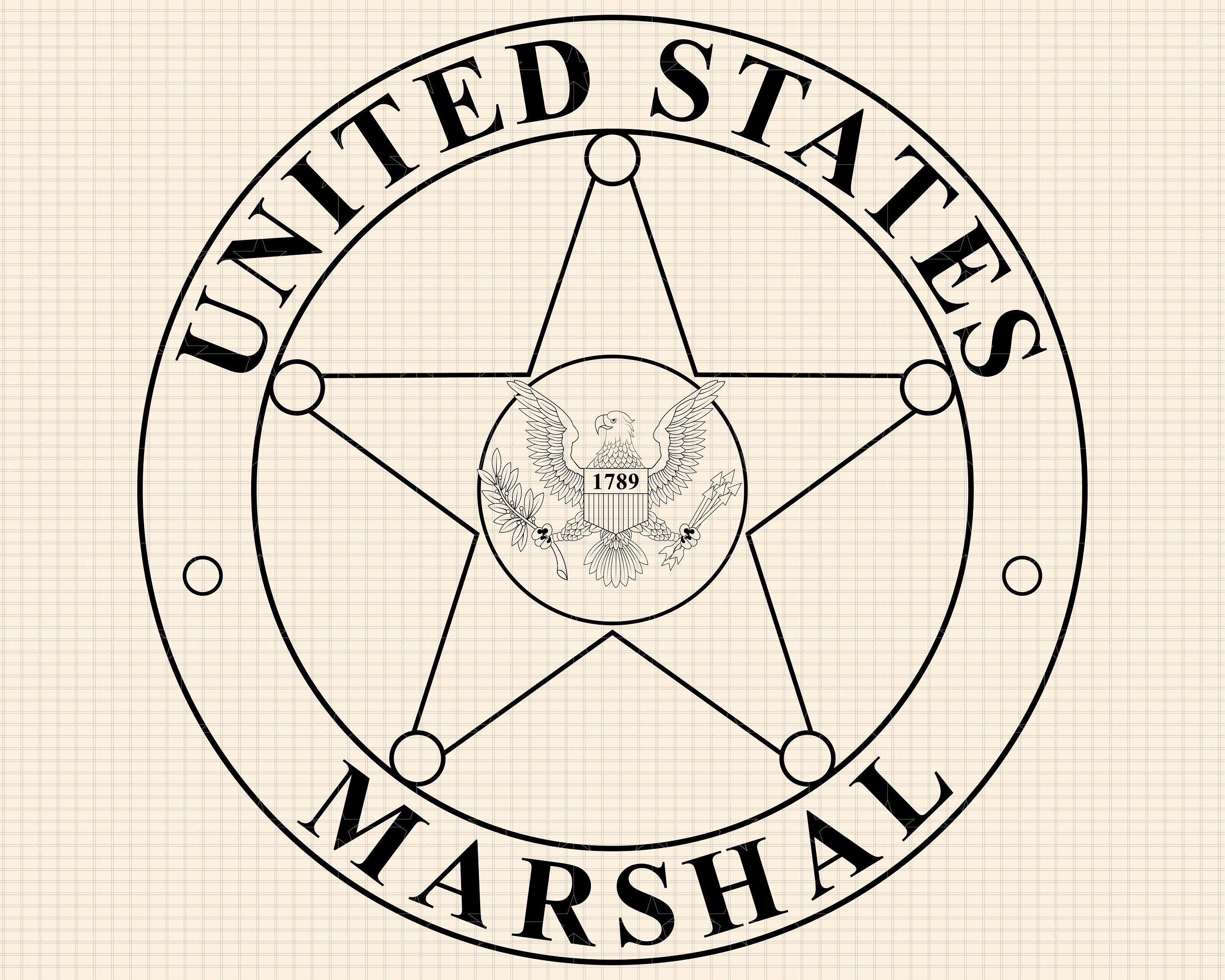 Badge of a Deputy U.S. Marshal SVG Bundle, United States Marshal Badge ...