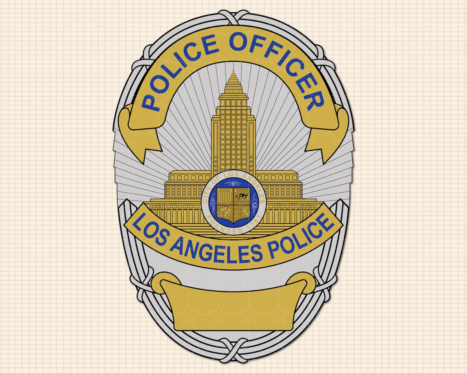 LAPD Police Officer Badge SVG Bundle, Los Angeles California Police ...