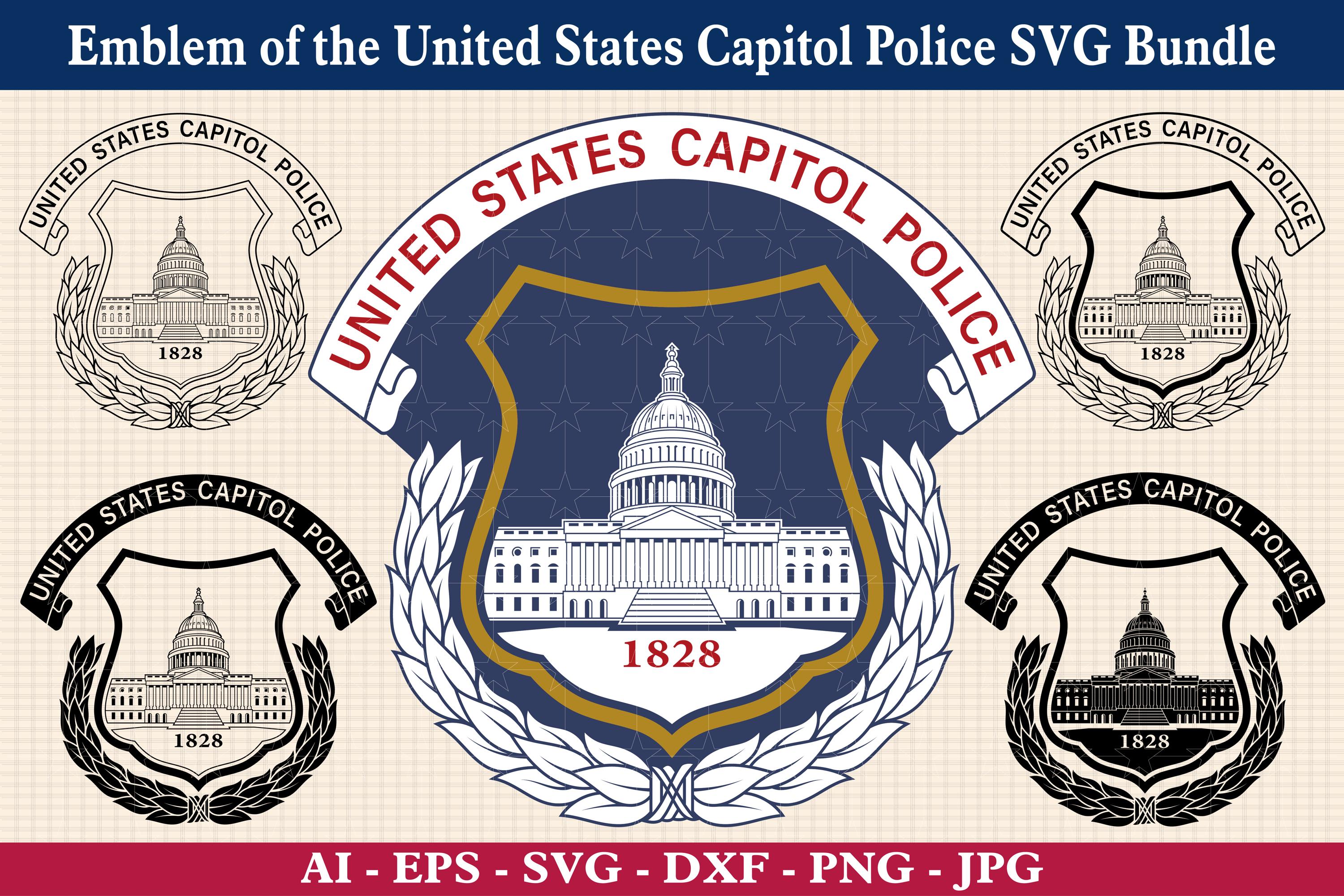 Emblem of the United States Capitol Police SVG Bundle, Patch of the ...