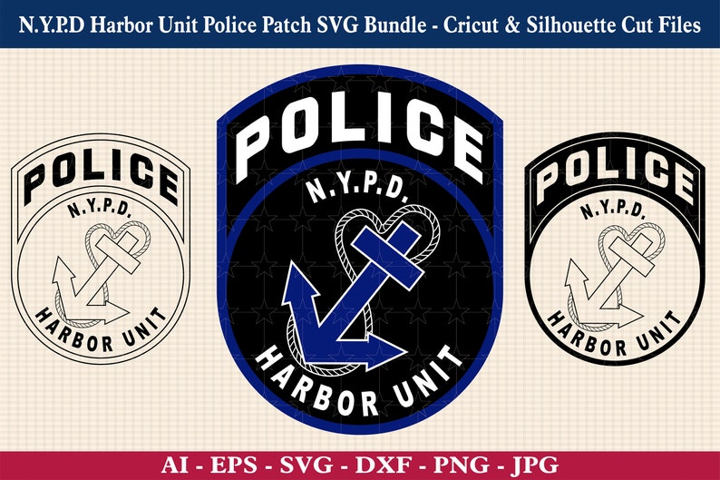 N.Y.P.D Harbor Unit Police Patch SVG Bundle, Harbor Unit Badge Svg ...
