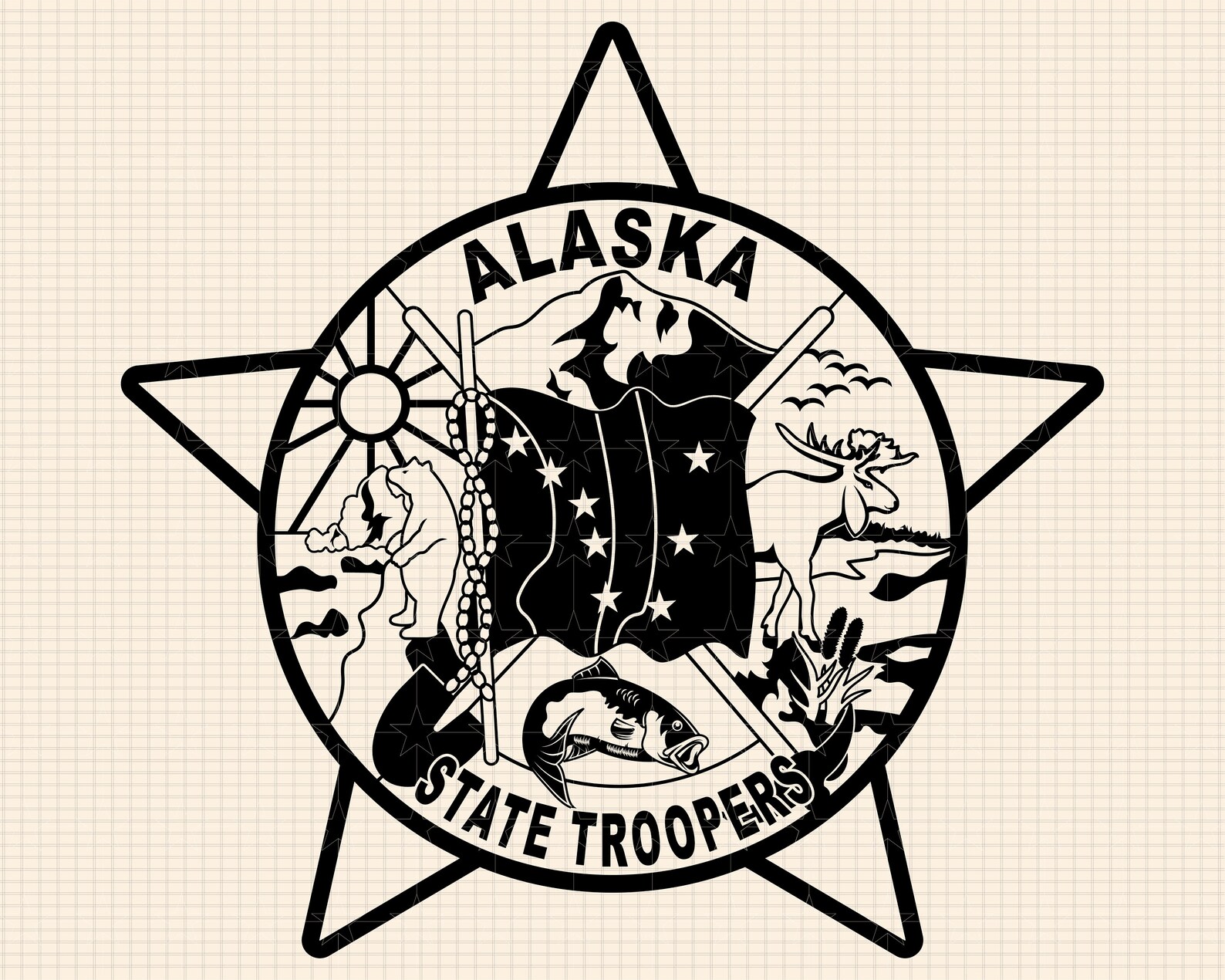 Patch of the Alaska State Troopers SVG Bundle, Alaska State Troopers ...