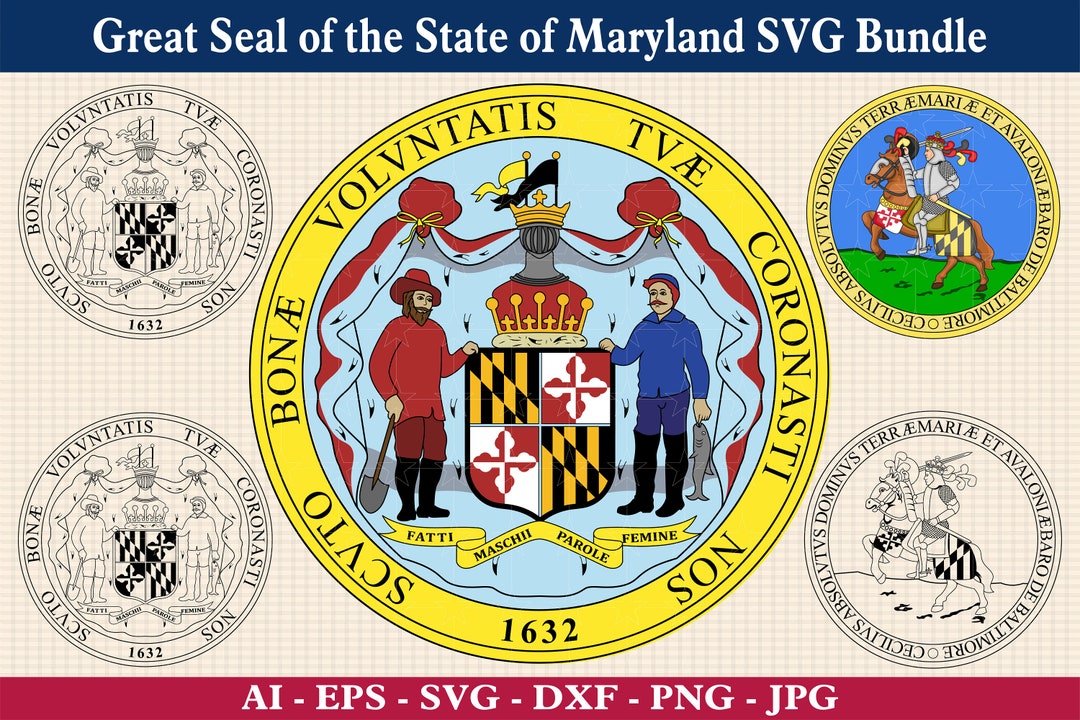 Great Seal of the State of Maryland SVG Bundle, the Reverse, Obverse of ...