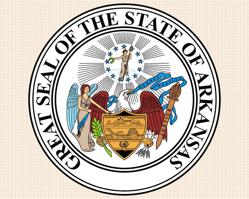 The Great Seal of Arkansas SVG Bundle, Great Seal of Arkansas Emblem ...