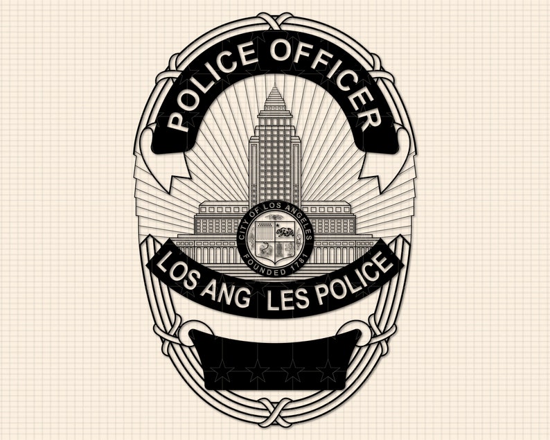 LAPD Police Officer Badge SVG Bundle, Los Angeles California Police ...