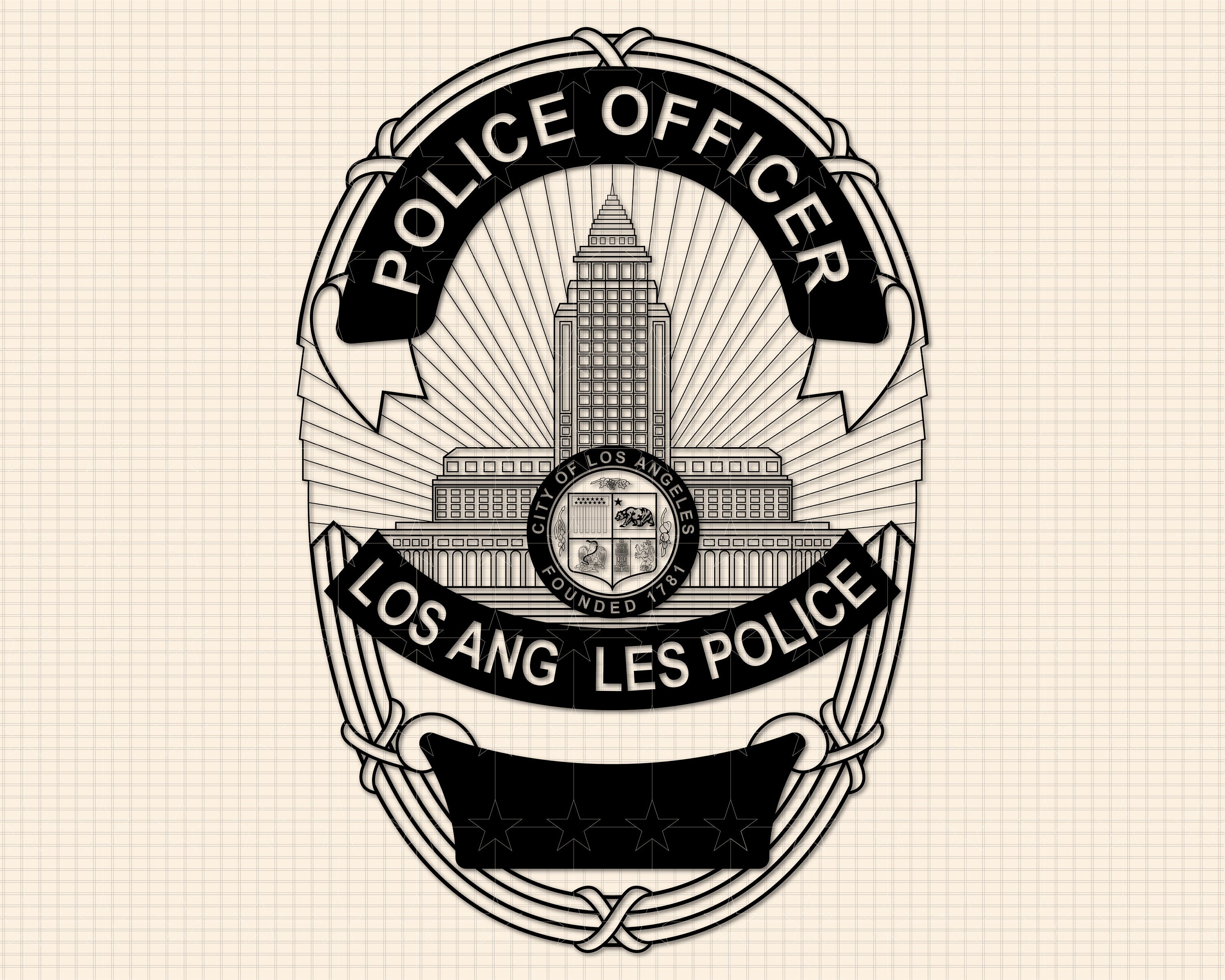 LAPD Police Officer Badge SVG Bundle, Los Angeles California Police Department Svg, Police ...