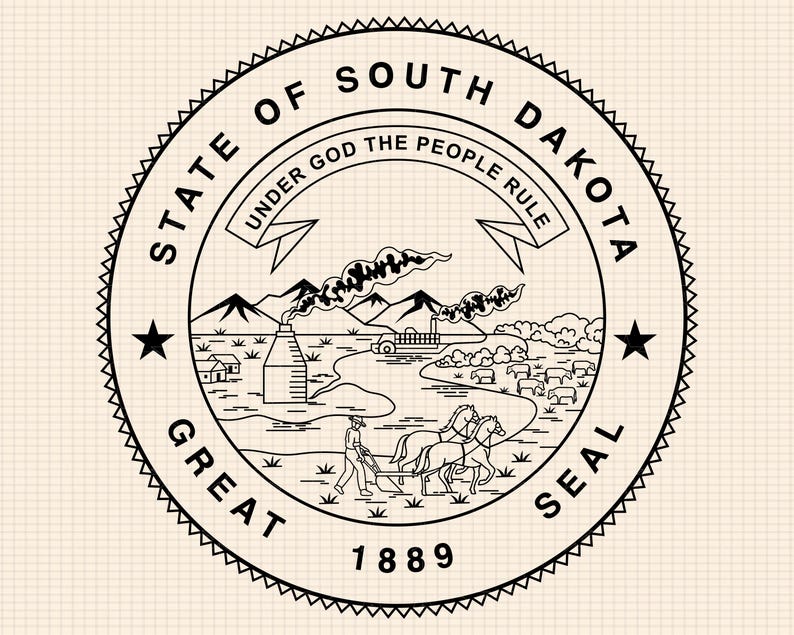 The State Seal of South Dakota SVG Bundle, Seal of South Dakota Vector ...