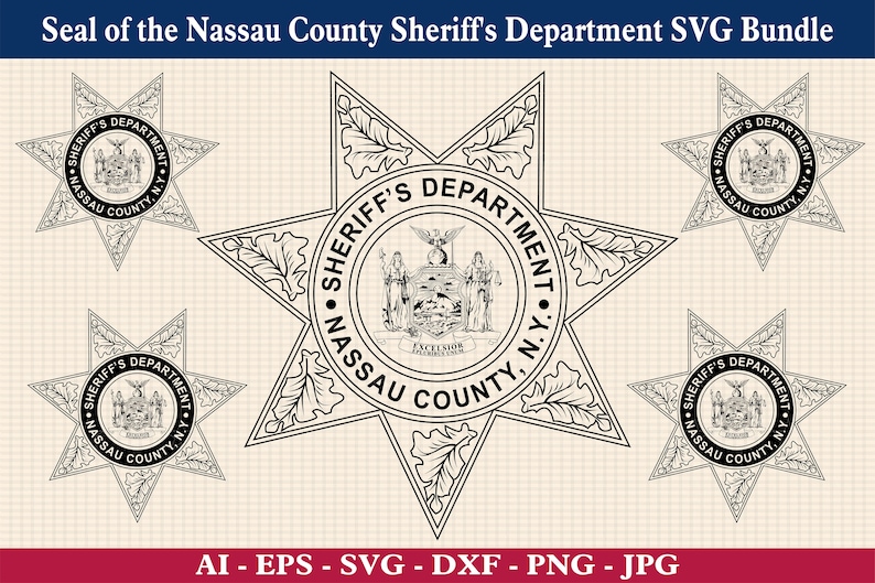 Nassau County Sheriff Seal SVG Bundle, NY, Cricut Silhouette Cut Files ...