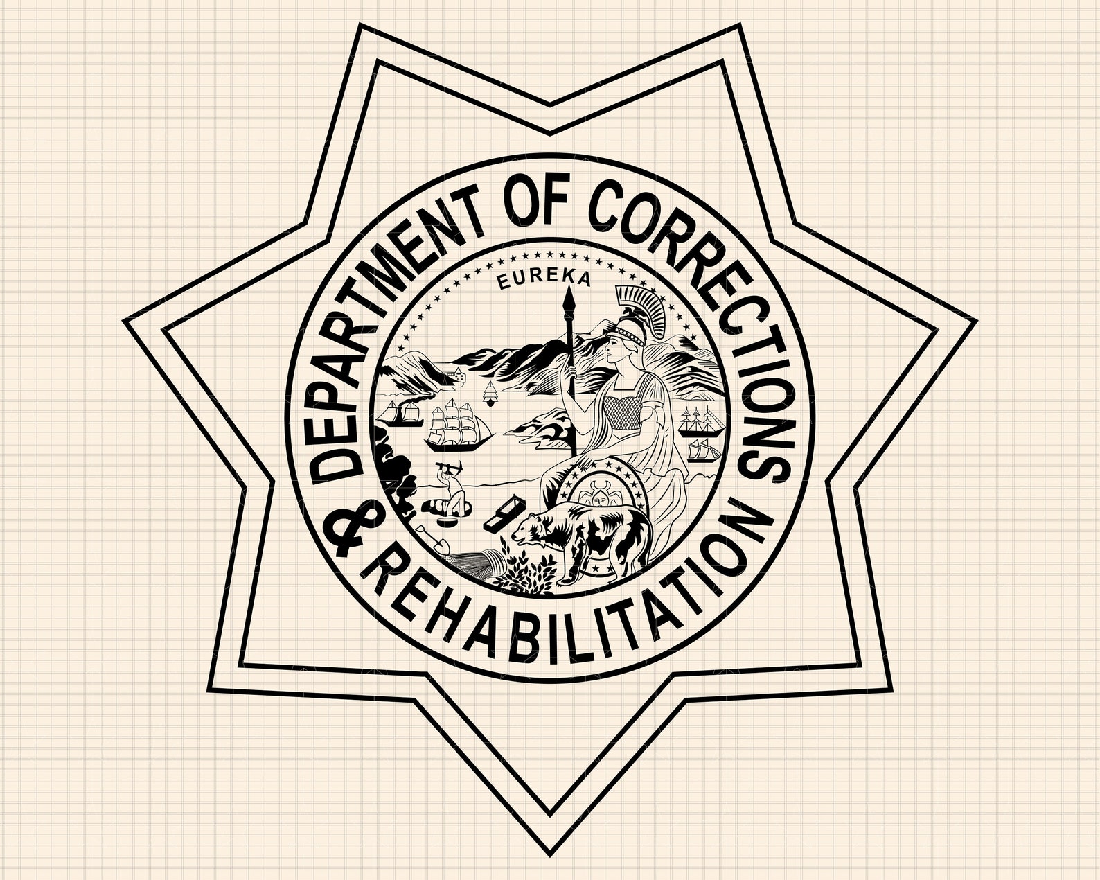 CDCR Badge Patch SVG Bundle, California Department of Corrections Cut ...