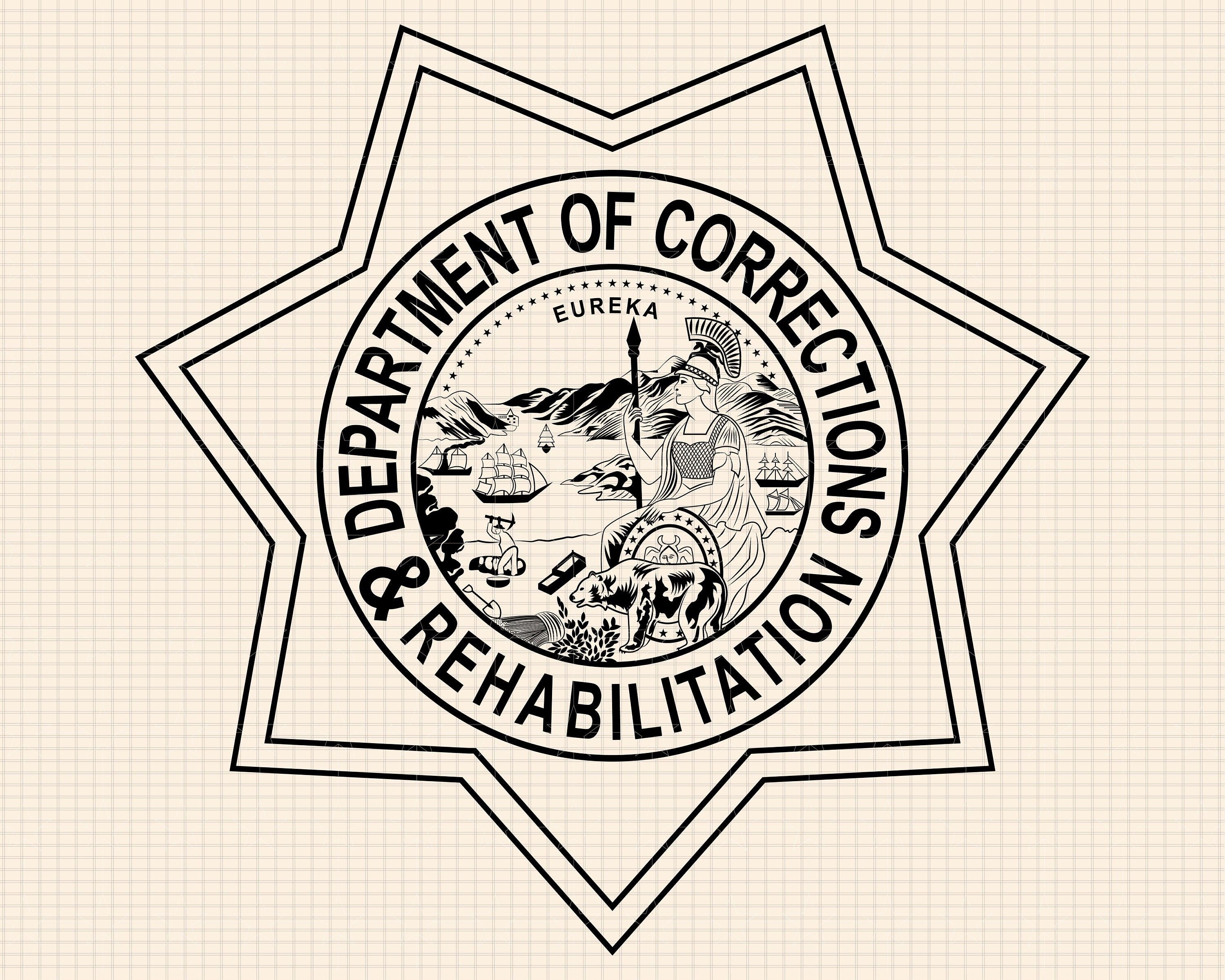 CDCR Badge Patch SVG Bundle, California Department of Corrections Cut ...