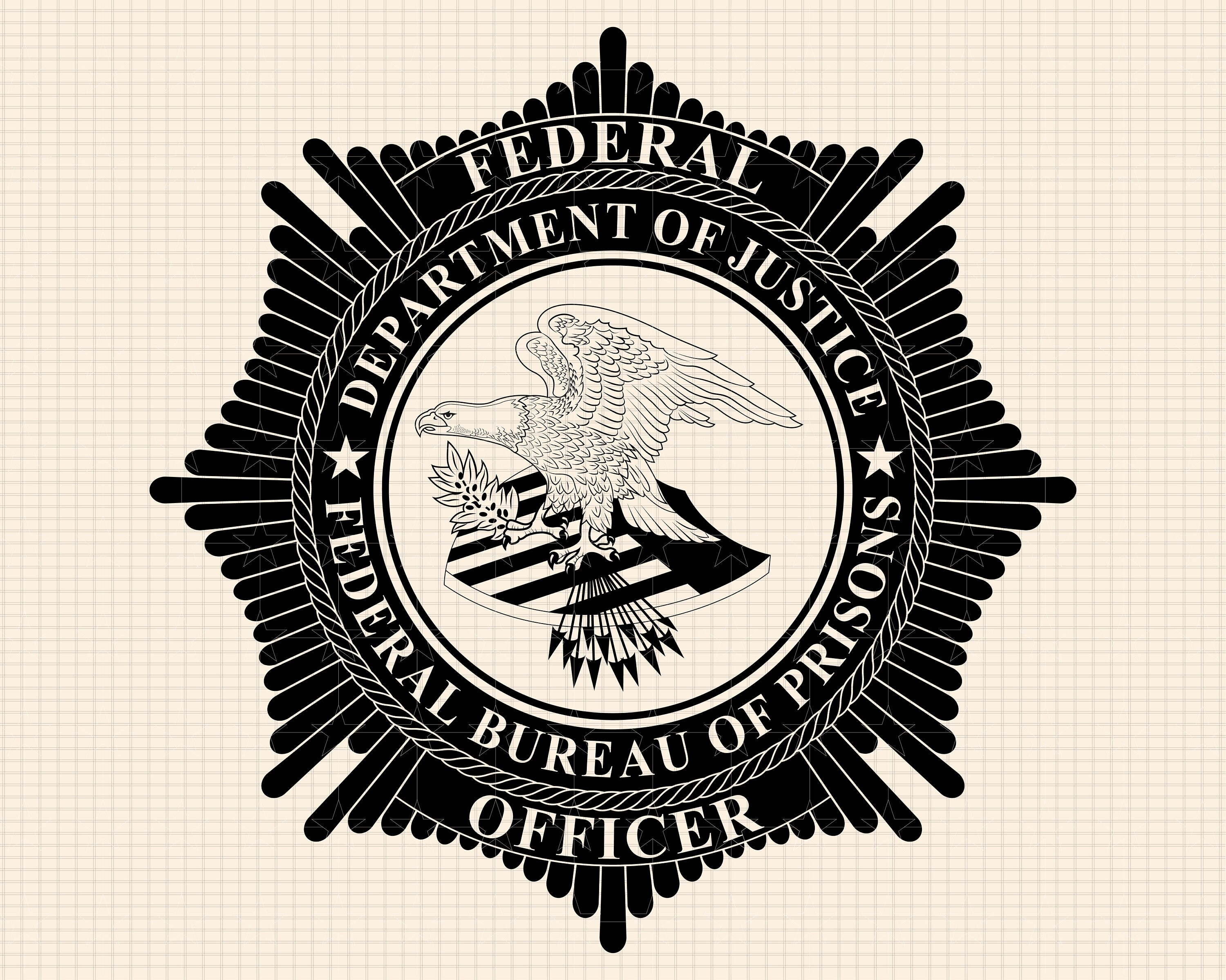 Department of Justice Federal Bureau of Prisons Badge SVG Bundle, DOJ ...