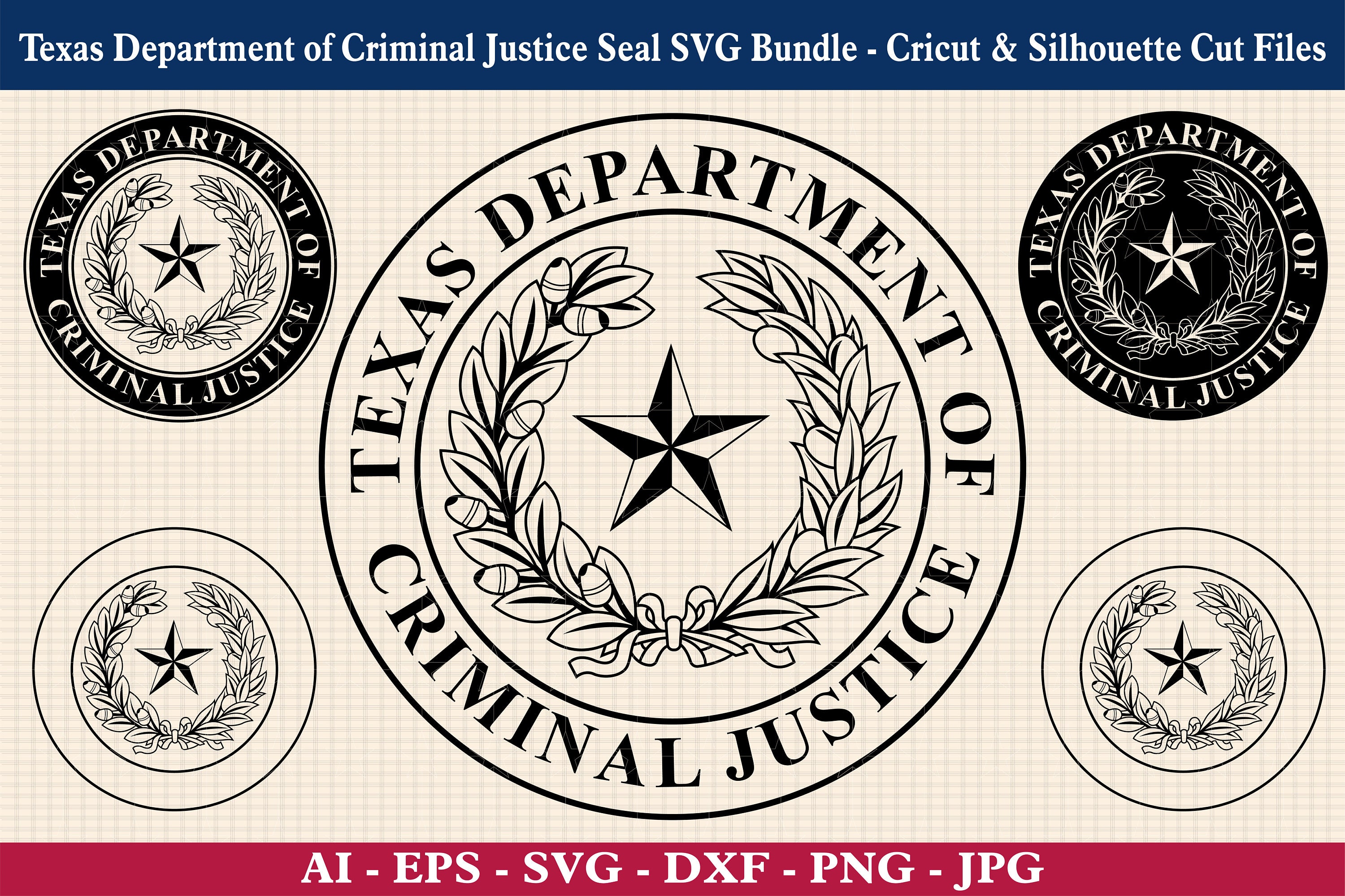 Texas Department of Criminal Justice Seal SVG Bundle, Criminal Justice Logo Svg, Texas ...