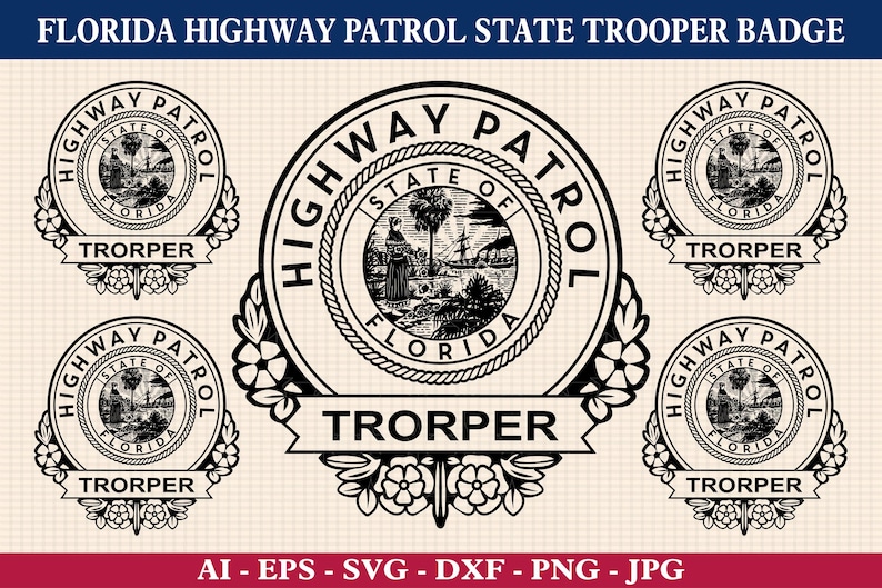 Florida Highway Patrol Badge SVG Bundle, FHP Insignia Vector - Etsy