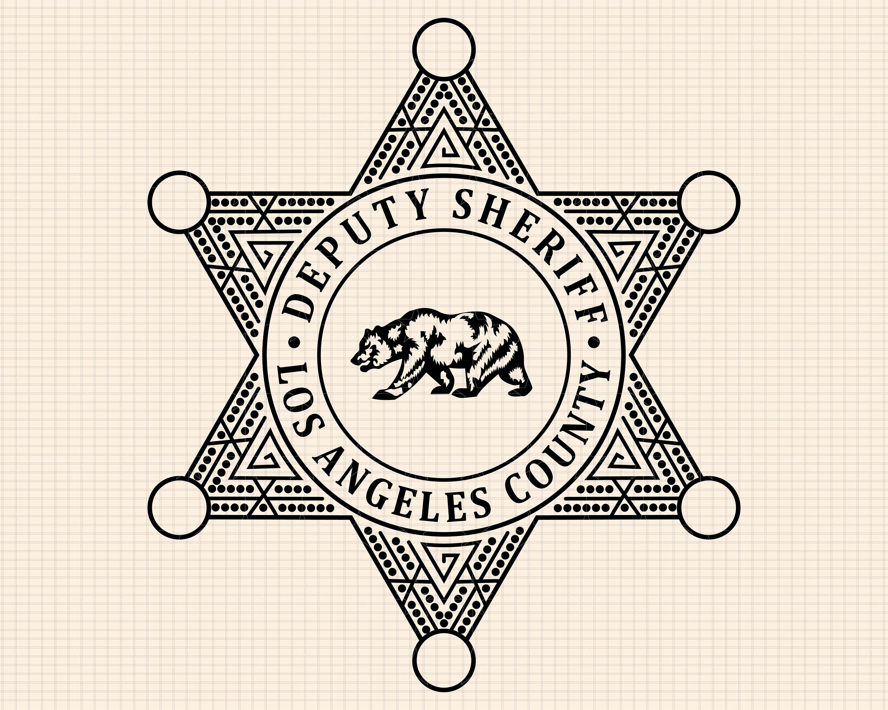 Los Angeles County Deputy Sheriff's Badge Svg Bundle, LA California ...