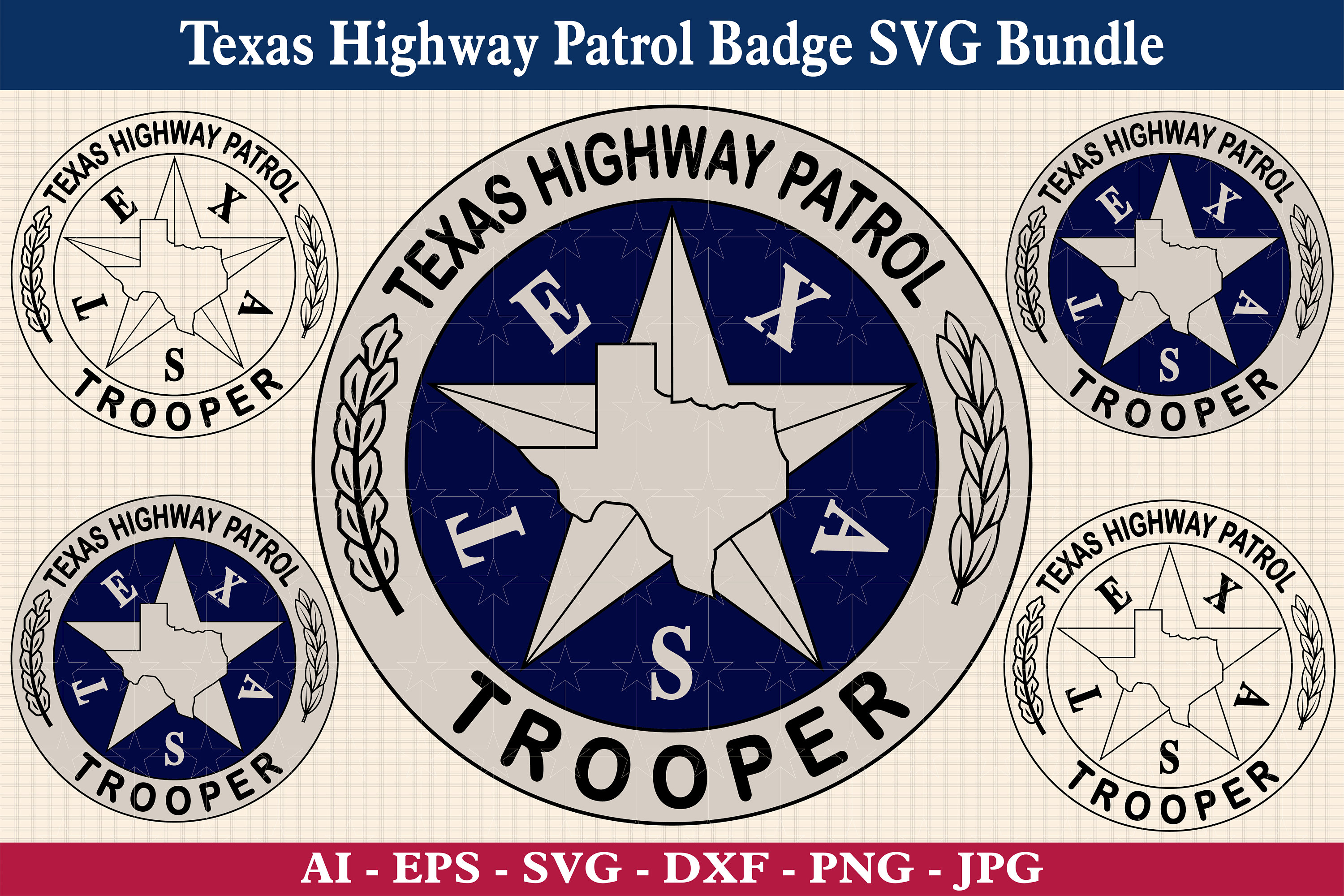 Texas Highway Patrol Badge SVG Bundle, Texas Highway Patrol Emblem SVG ...