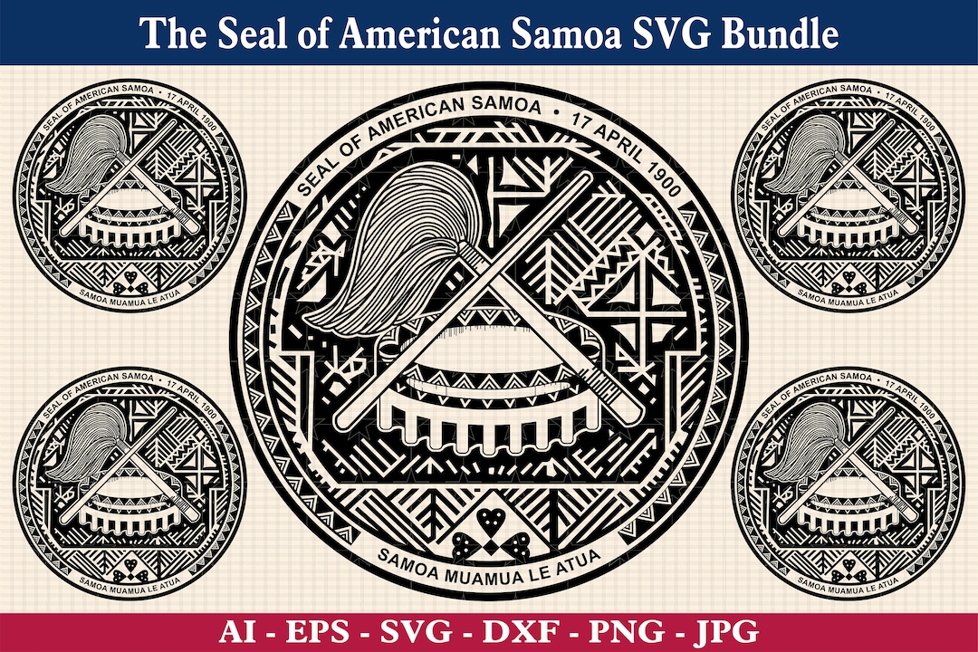The Seal of American Samoa SVG Bundle, American Samoa Vector, American ...