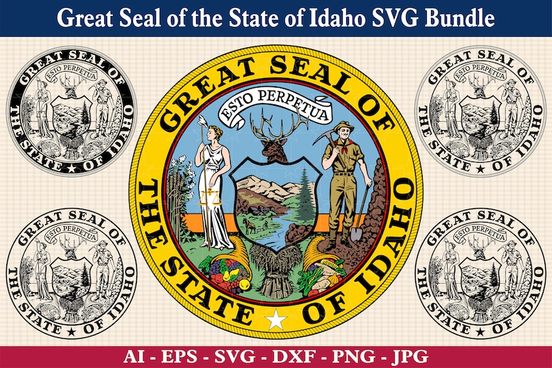 Great Seal of the State of Idaho SVG Bundle, Seal of Idaho Svg, State ...