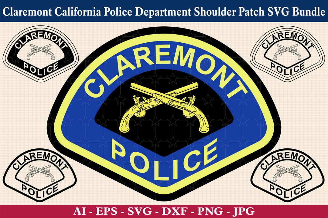 Claremont California Police Department Shoulder Patch SVG Bundle ...