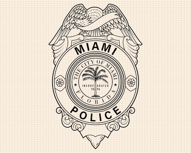 Badge of the Miami Police Department Svg Bundle, Badge of an MPD ...