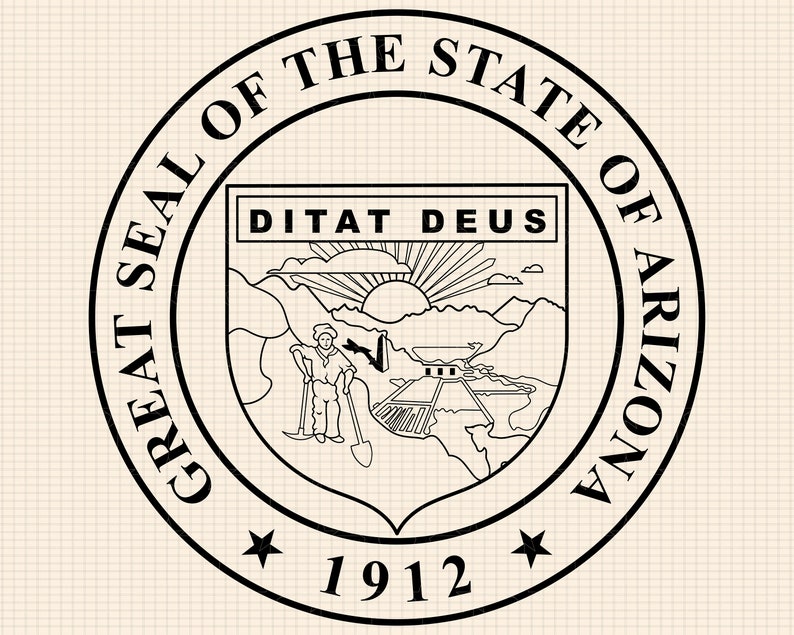 The Great Seal of the State of Arizona SVG Bundle, Arizona State Seal ...