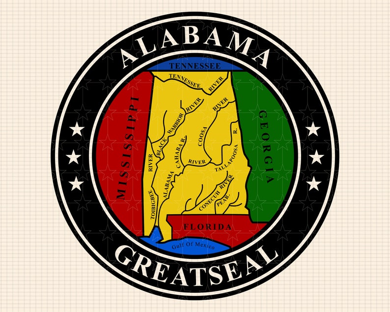 Seal of the State of Alabama SVG Bundle, Alabama Great Seal, Alabama ...