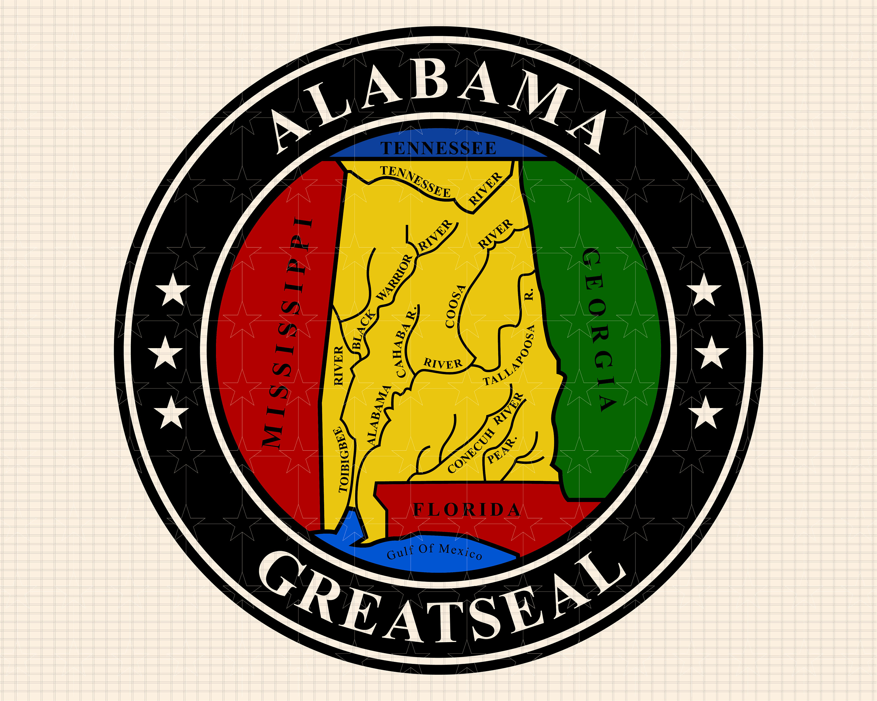 Seal of the State of Alabama SVG Bundle, Alabama Great Seal, Alabama ...