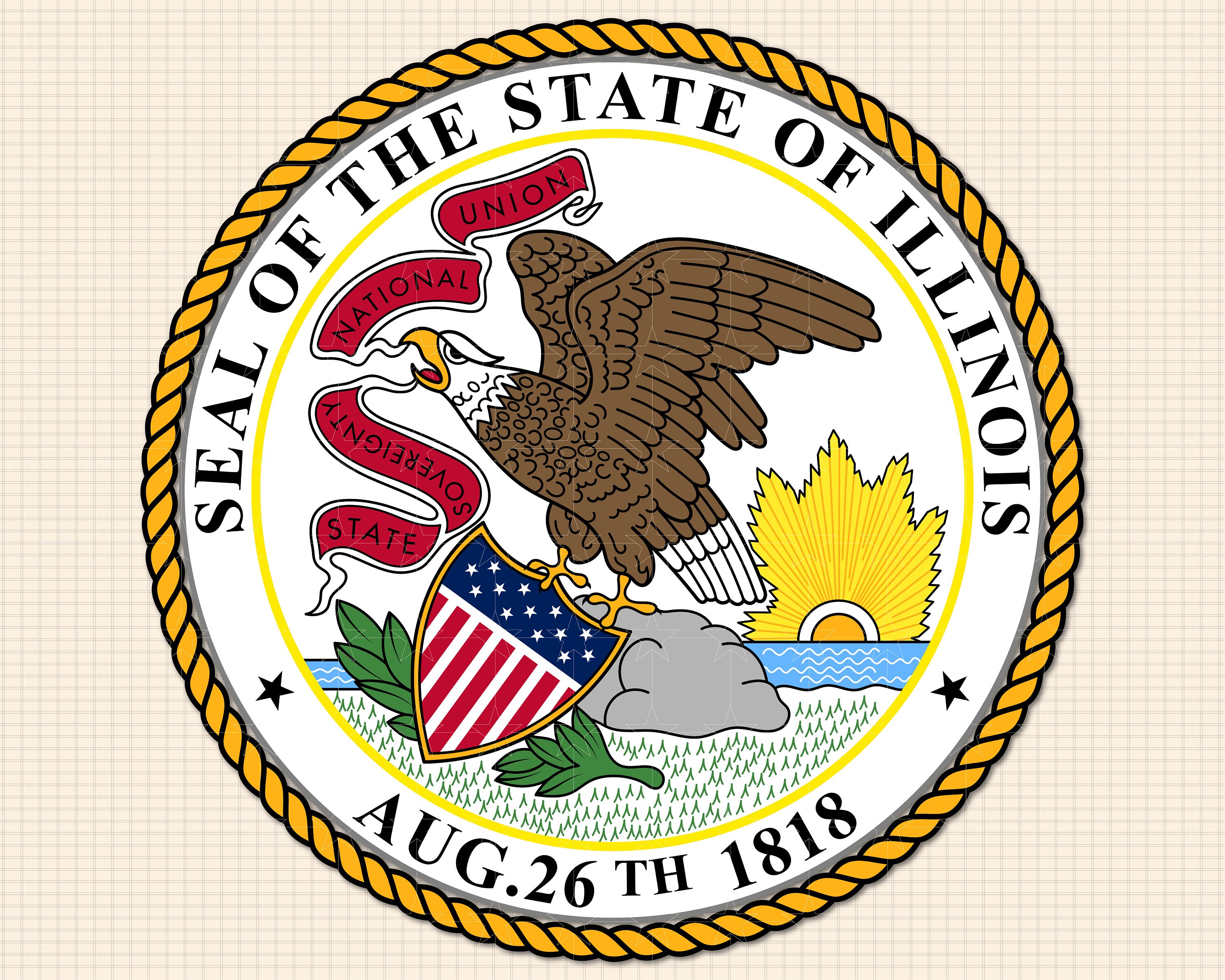 Great Seal of the State of Illinois SVG Bundle, State of Illinois Logo ...