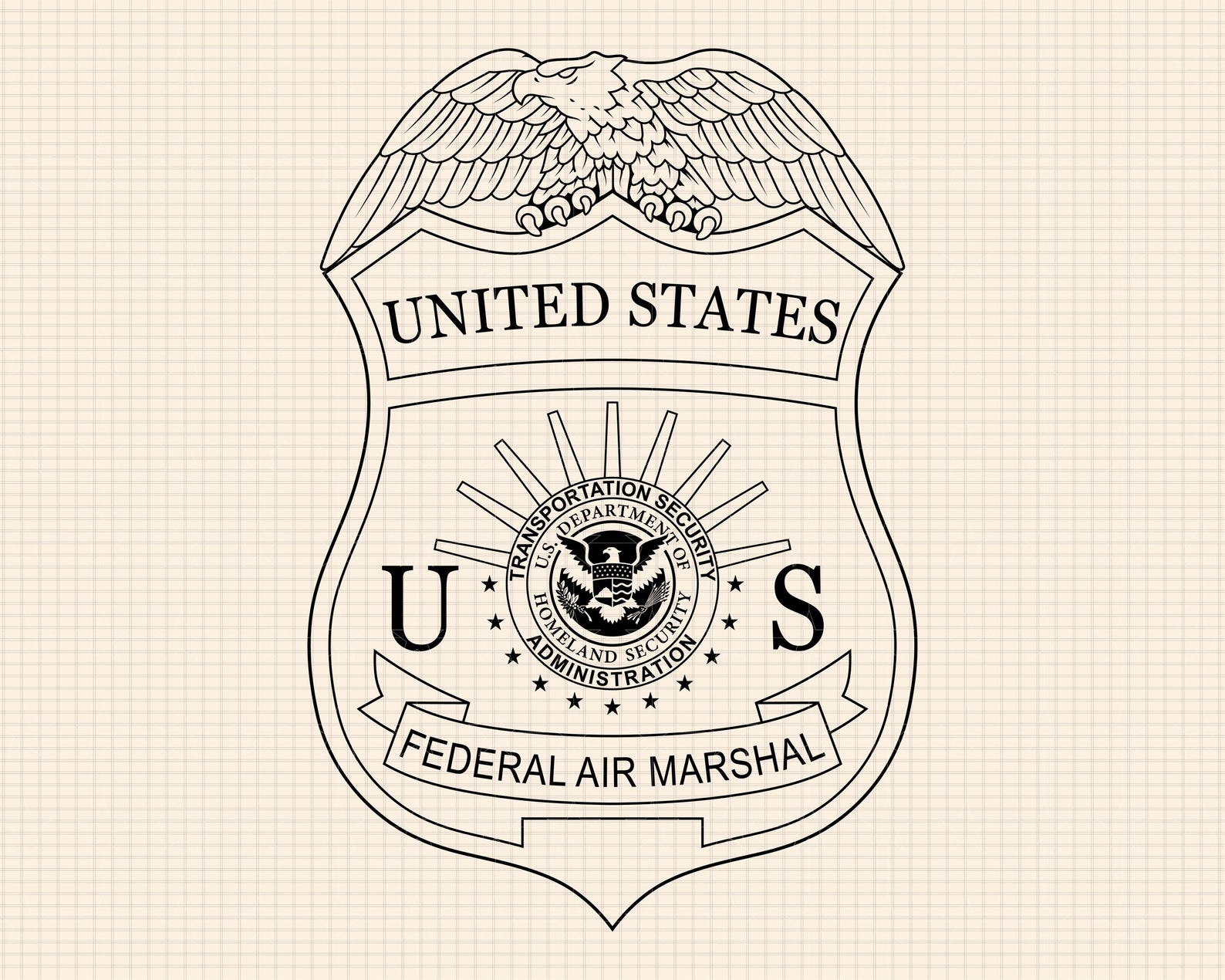The Badge of the US Federal Air Marshal Service SVG Bundle, Federal Air ...