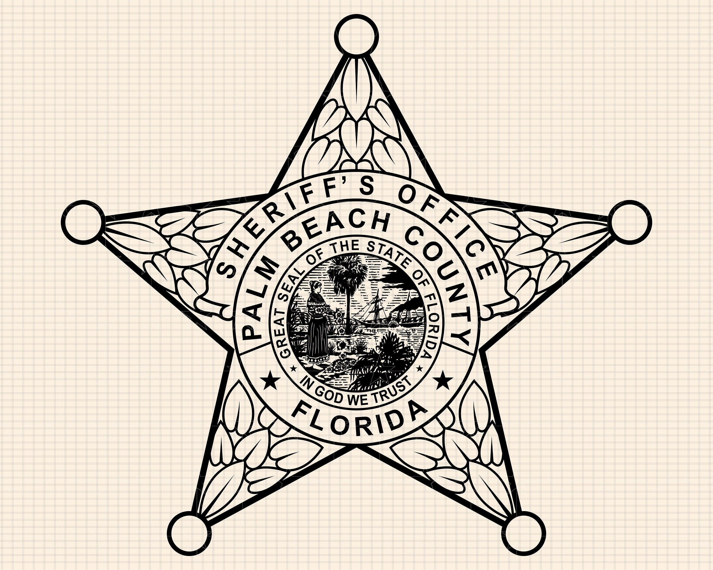 Palm Beach Sheriff Badge SVG Bundle, Florida County Emblem (digital ...