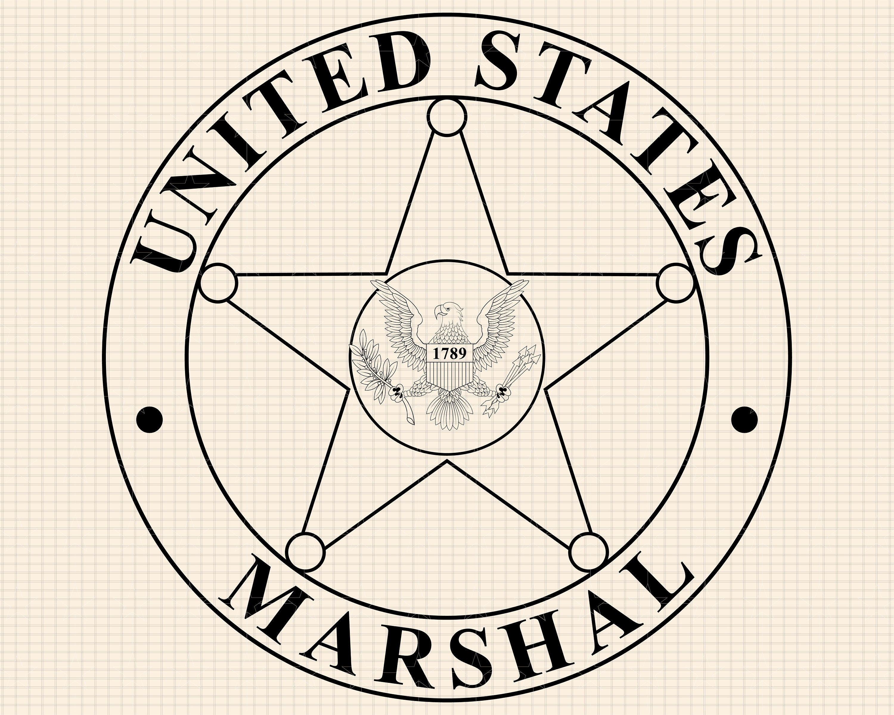 Badge of a Deputy U.S. Marshal SVG Bundle, United States Marshal Badge ...