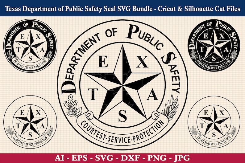 Texas Department of Public Safety Seal SVG Bundle, Texas DPS Emblem ...