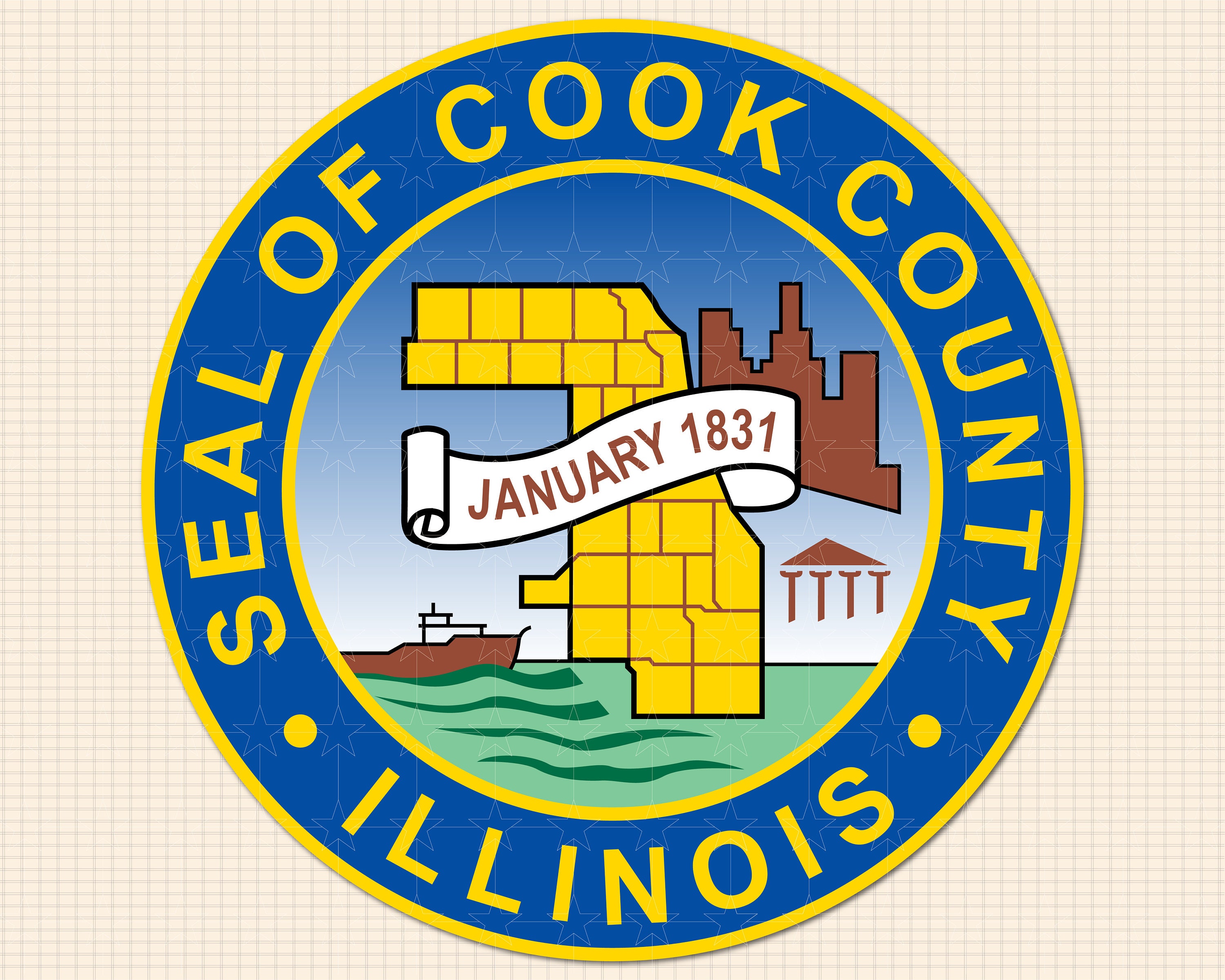 Seal of Cook County, Illinois SVG Bundle, Seal of Cook County Svg, Cook ...