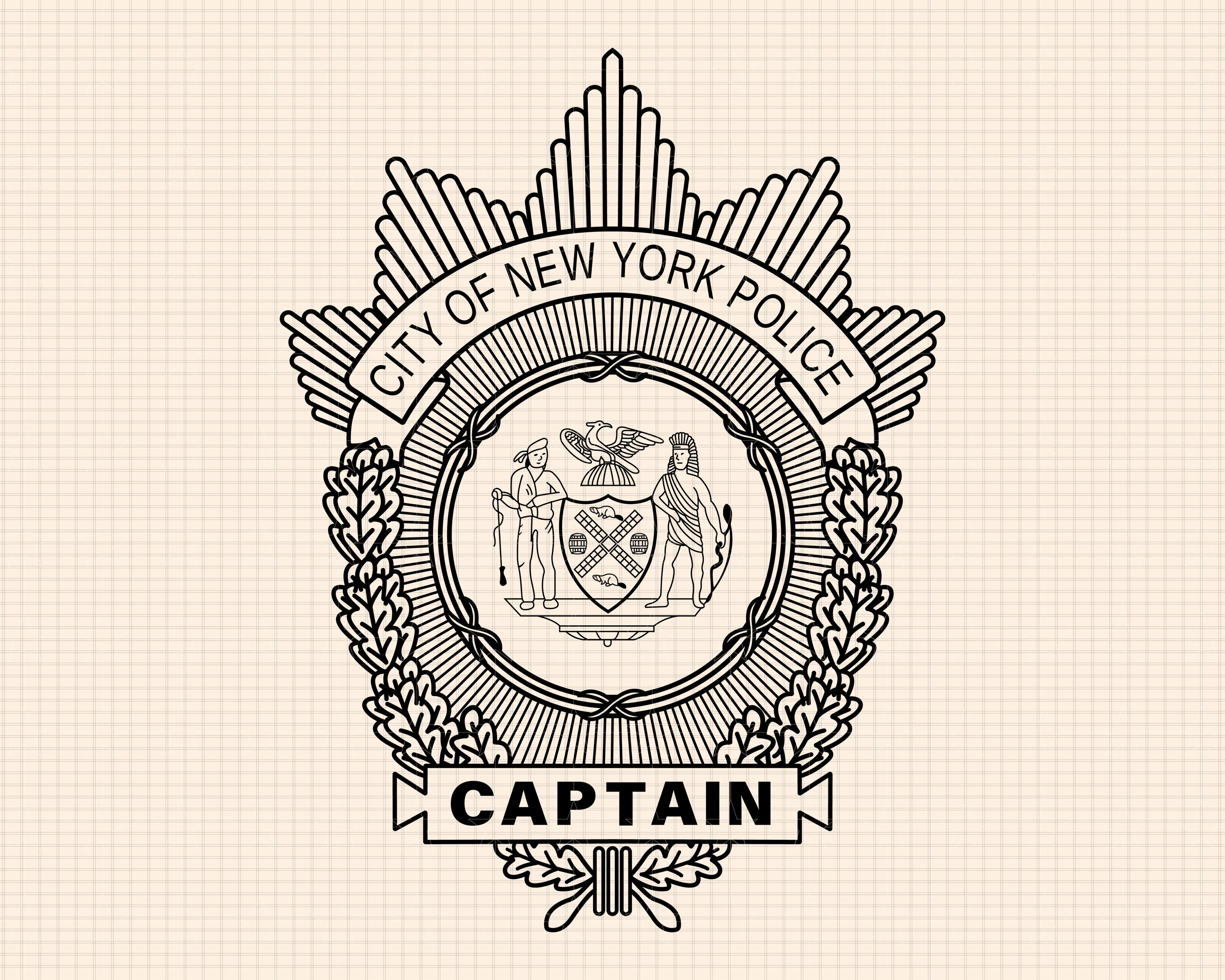 NYPD Captain Badge Svg Bundle, New York Police Department Emblem Svg ...