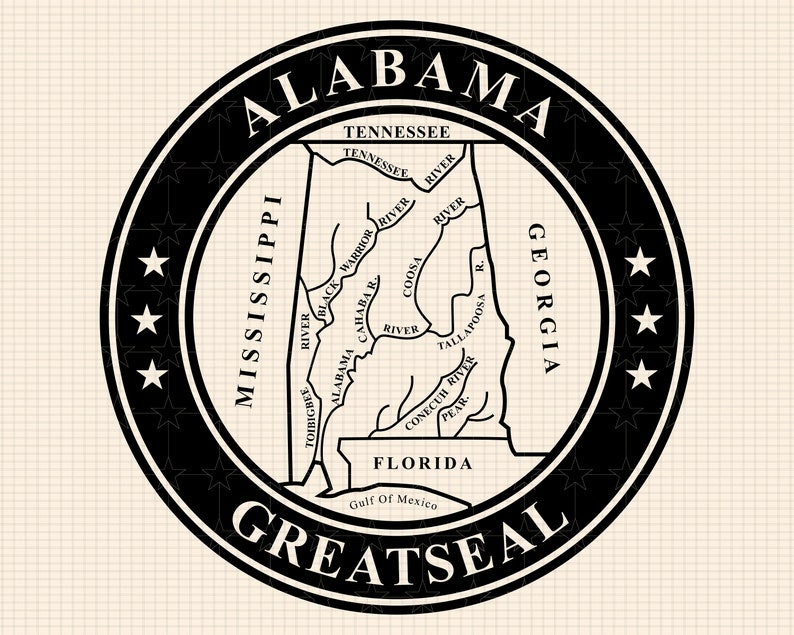 Seal of the State of Alabama SVG Bundle Alabama Great Seal - Etsy