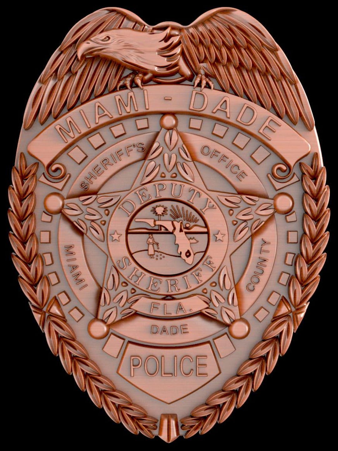 Badge of the Miami Dade Police Department 3D, Insignia of an MDPD ...