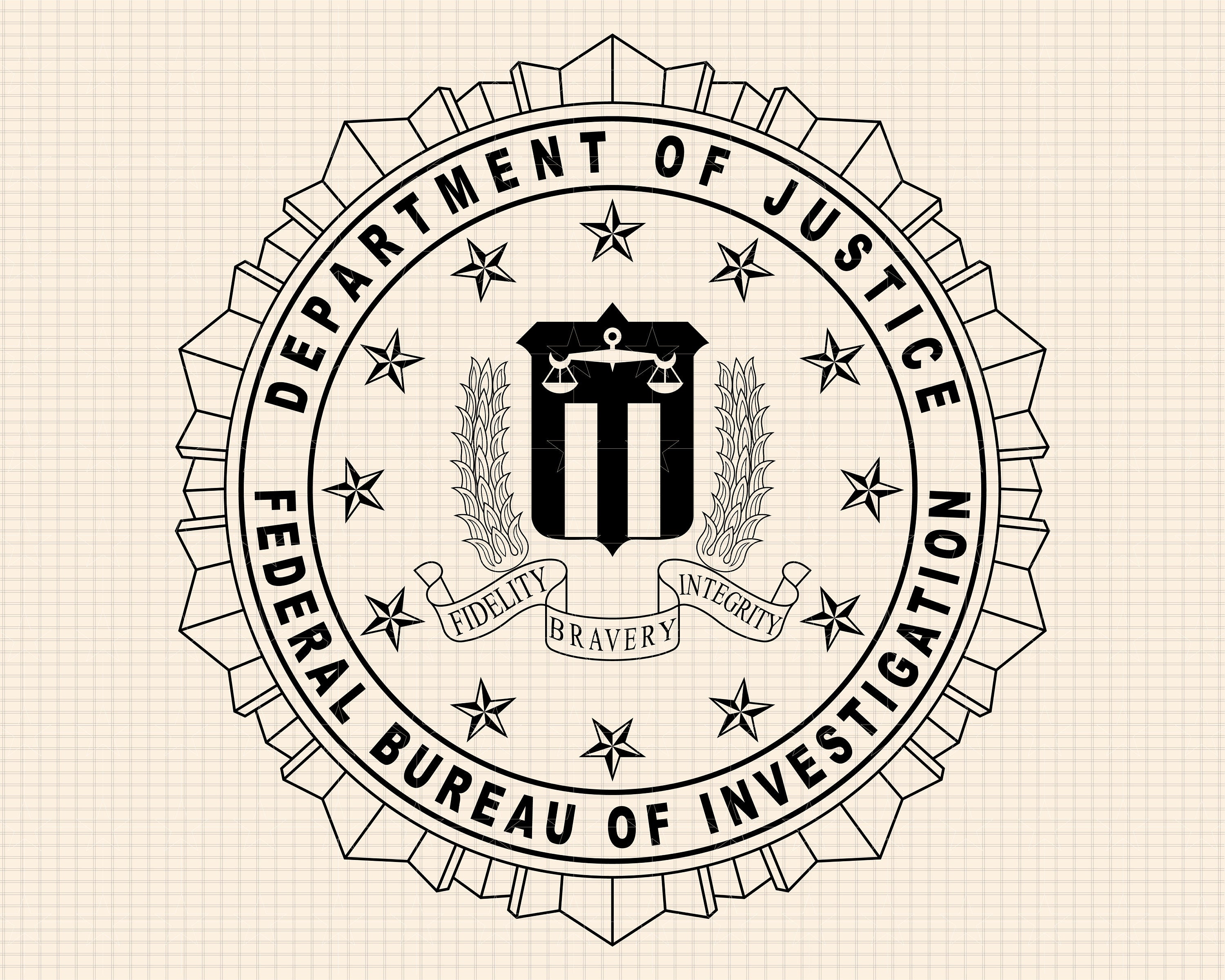 The Seal of the Federal Bureau of Investigation SVG Bundle, Department ...