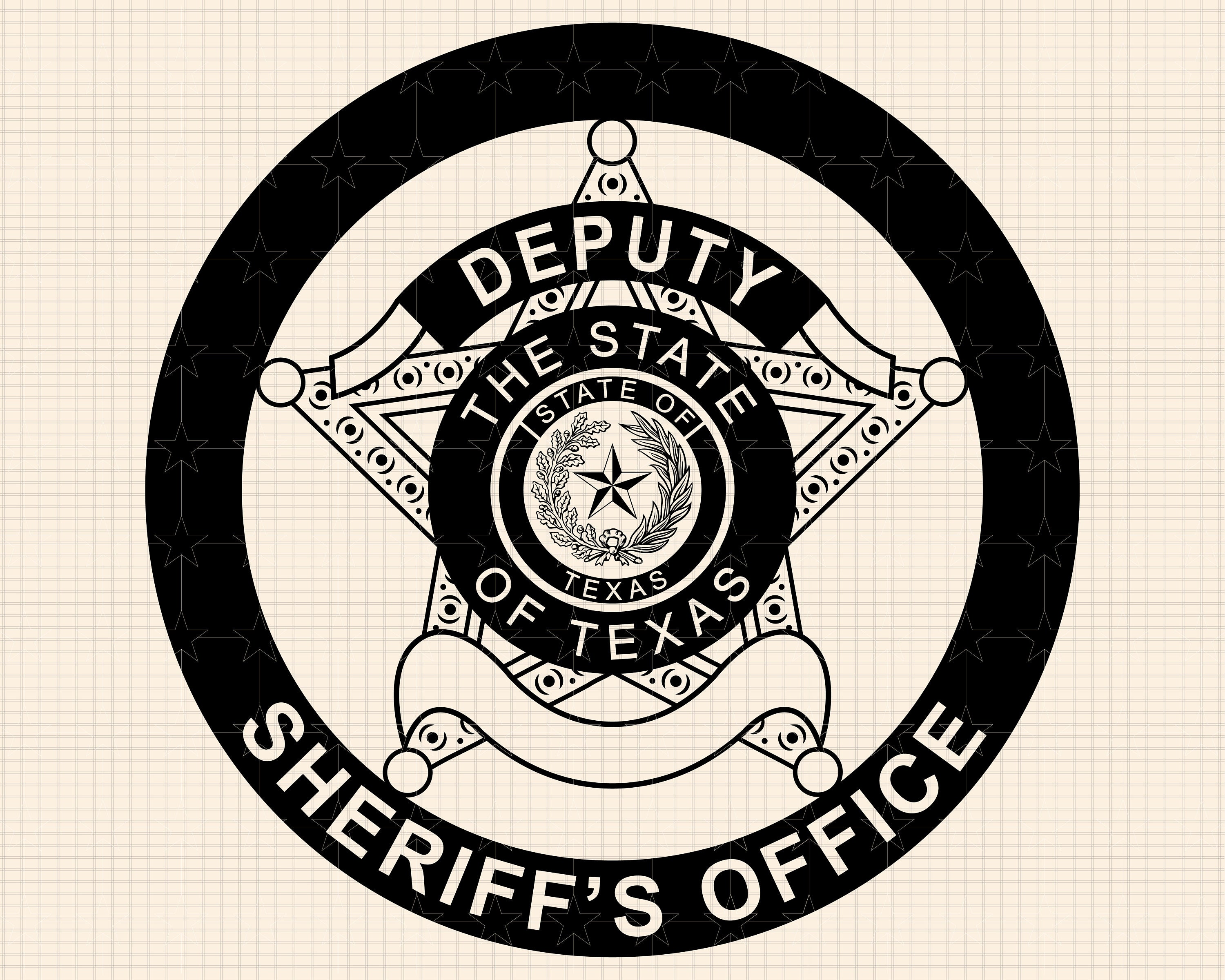 Texas Sheriff Badge SVG | Deputy Template, Laser Engraving, Cricut Cut ...