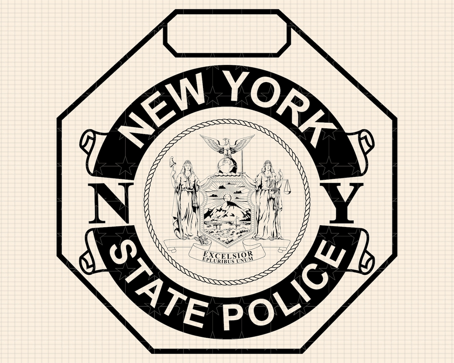 Badge of the New York State Police SVG Bundle, NYSP Badge Svg, NY State ...