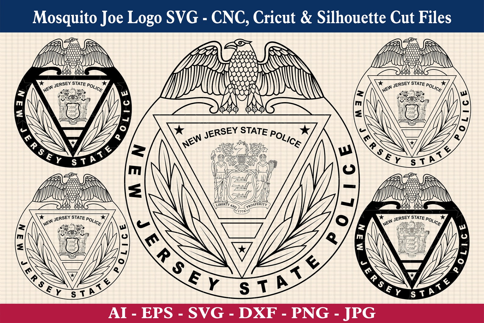 New Jersey State Police Insignia SVG Bundle, New Jersey State Police ...