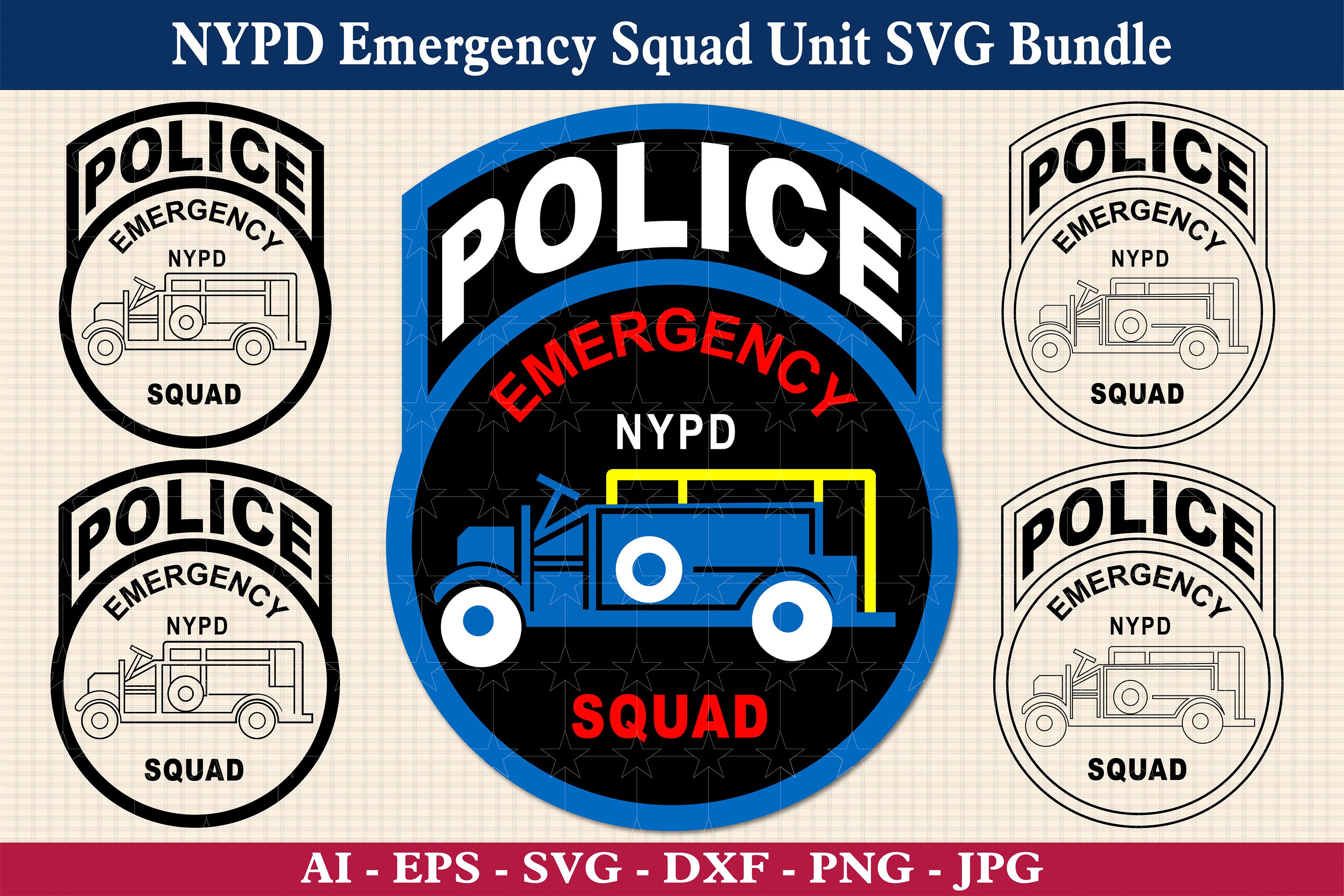 New York City Police Department Emergency Service Unit SVG Bundle, NYPD ...