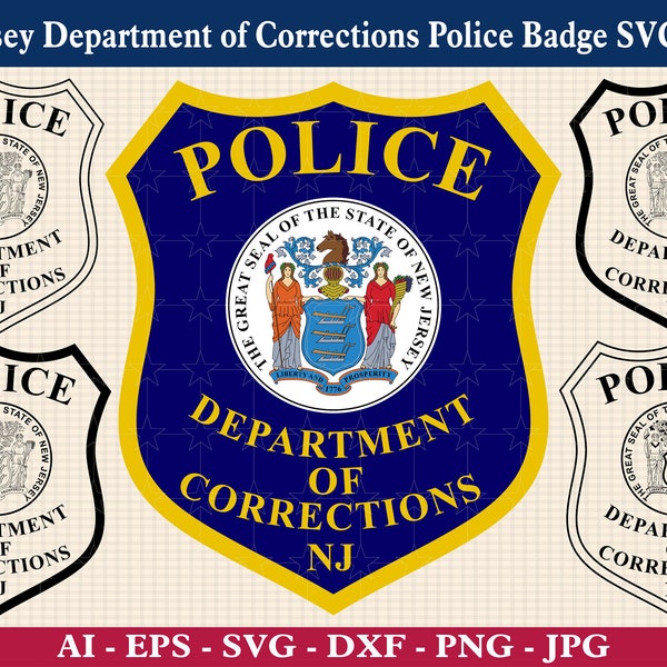 New Jersey Police Badge Svg - Etsy
