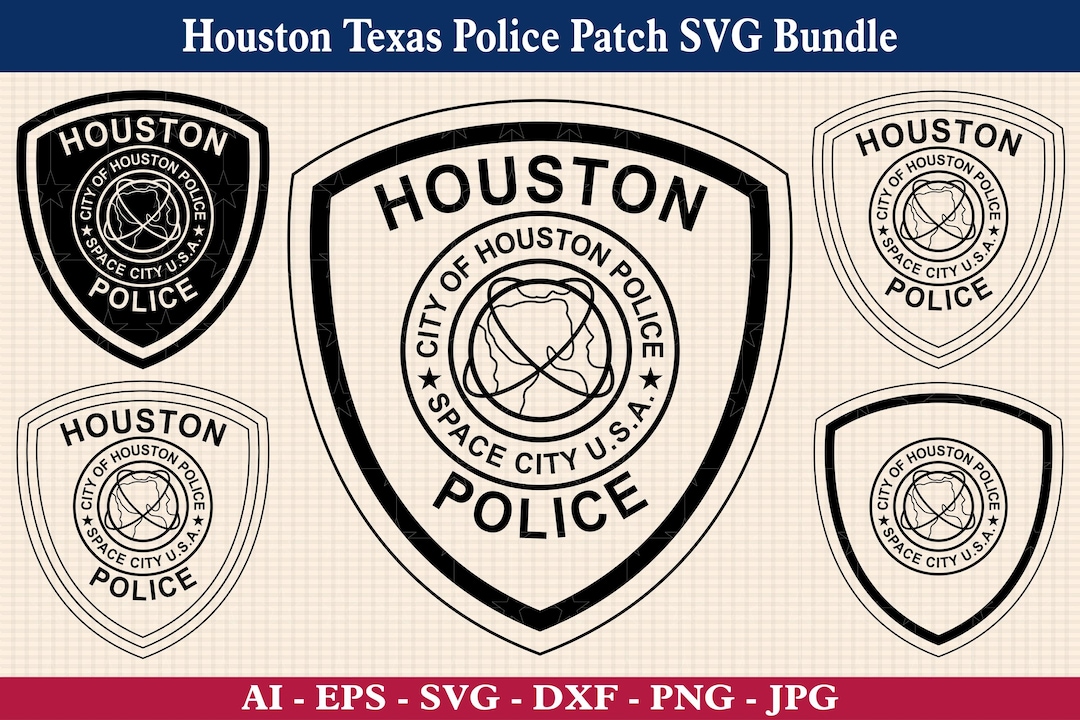 Houston Texas Police Patch SVG Bundle, Houston Police Badge Vector ...