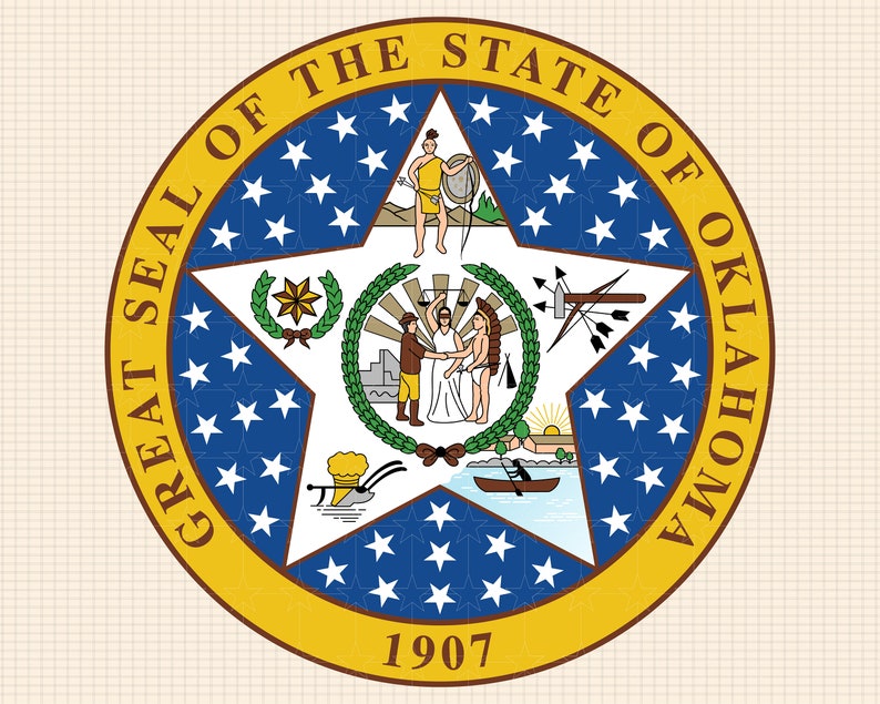 The Great Seal of Oklahoma SVG Bundle, Seal of Oklahoma Vector, State ...