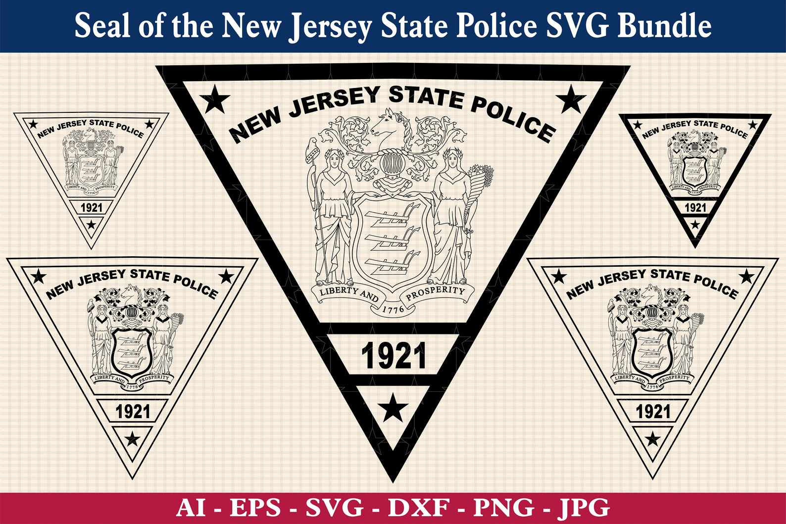 Seal of the New Jersey State Police SVG Bundle, New Jersey State Police ...