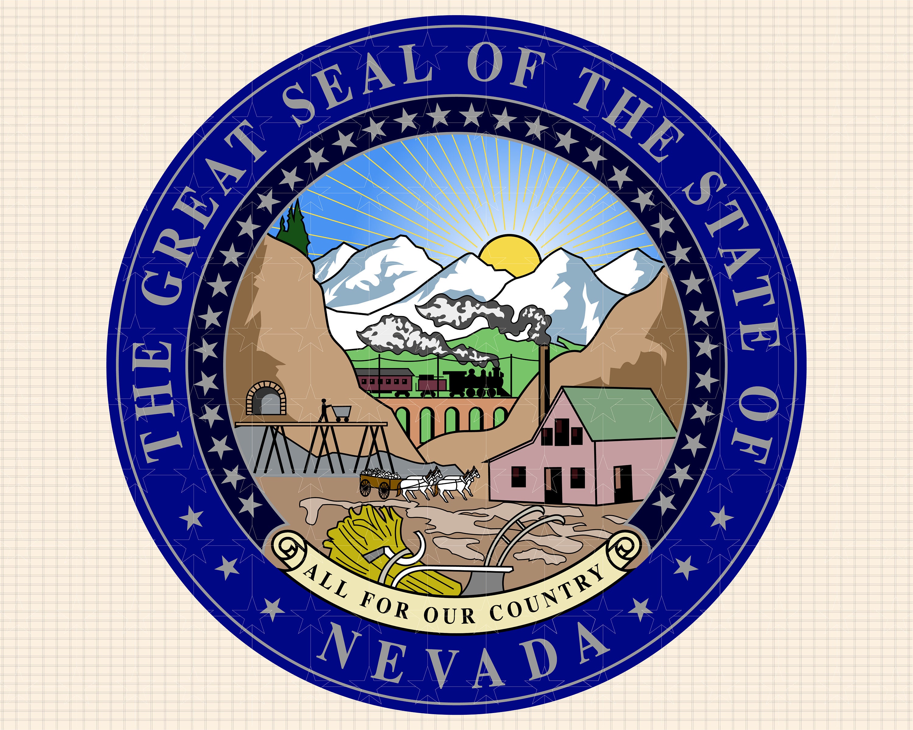 The Great Seal of the State of Nevada SVG Bundle, Seal of Nevada SVG, Nevada Seal SVG, State of ...