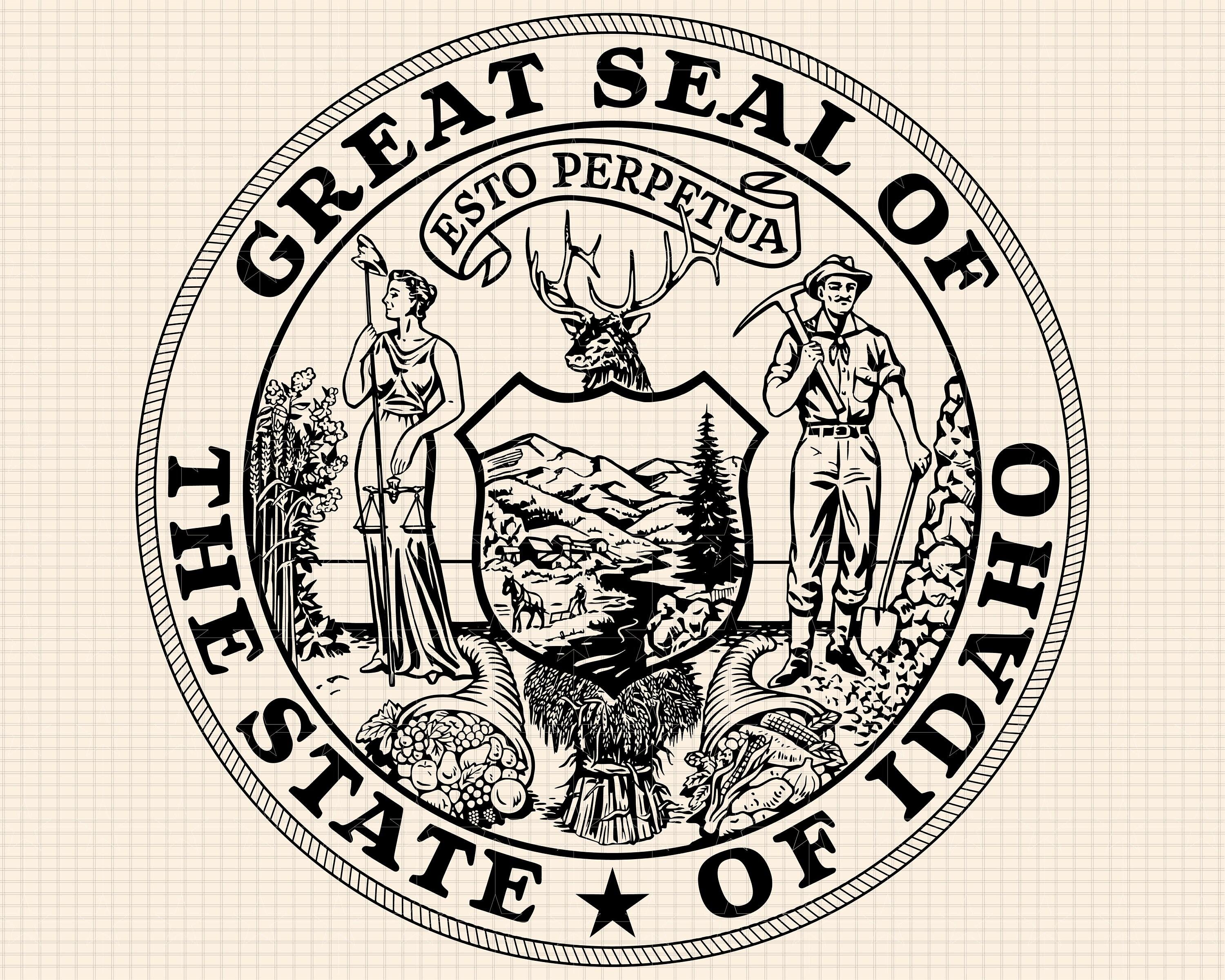 Great Seal of the State of Idaho SVG Bundle, Seal of Idaho Svg, State ...