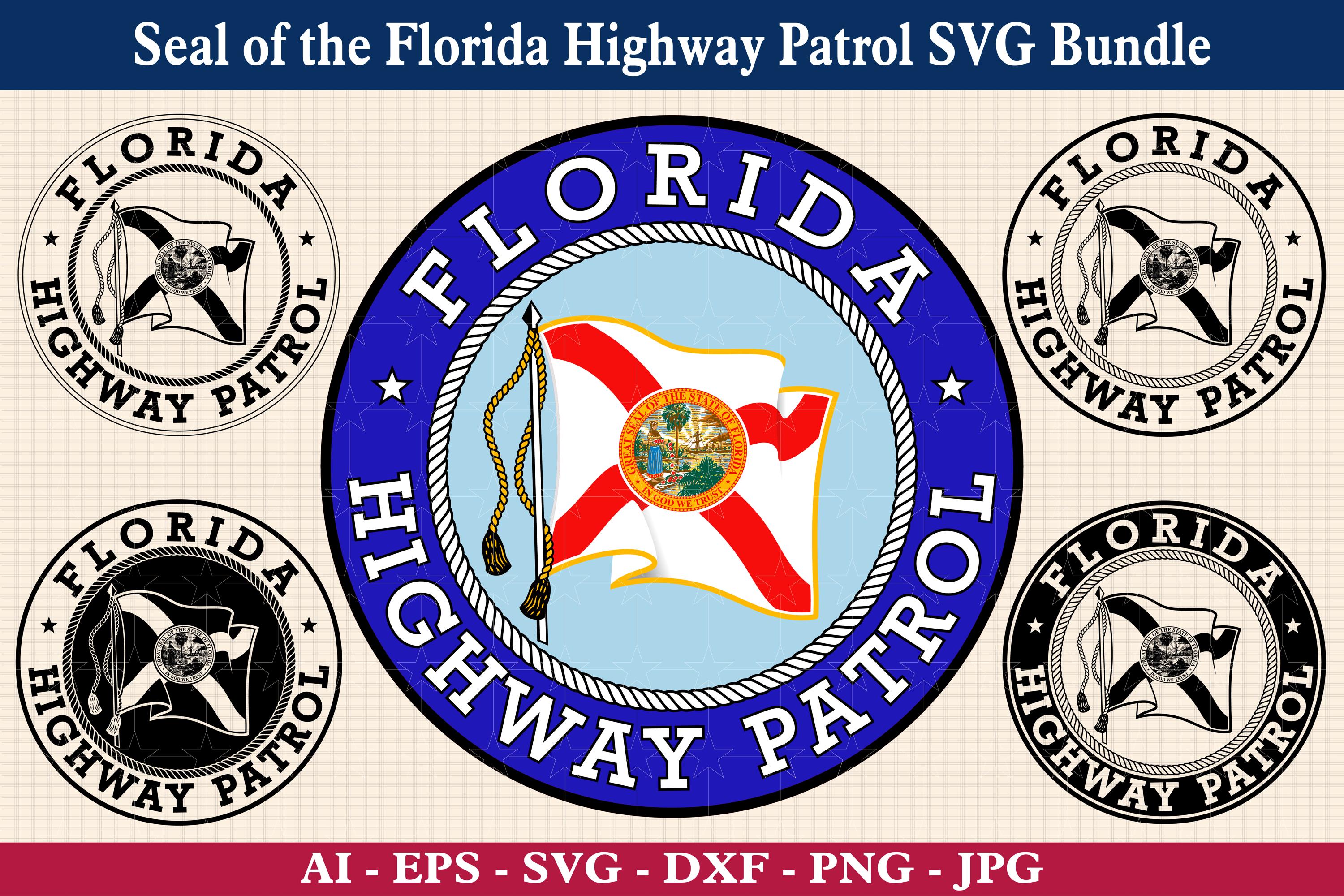 Seal of the Florida Highway Patrol Svg Bundle, Highway Patrol Badge Svg, FHP Emblem Svg, FHP ...