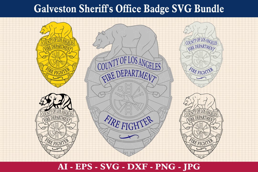 Los Angeles Fire Department Badge Svg Bundle, LA Fire Dept Insignia ...